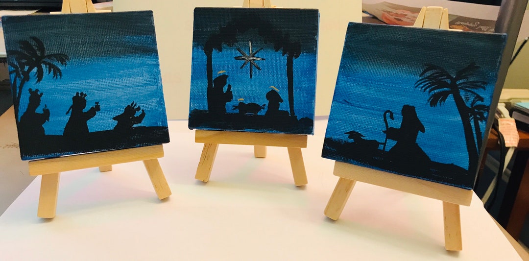 Nativity Trio | Nativity Paintings | Nativity Set|mini-paintings ...
