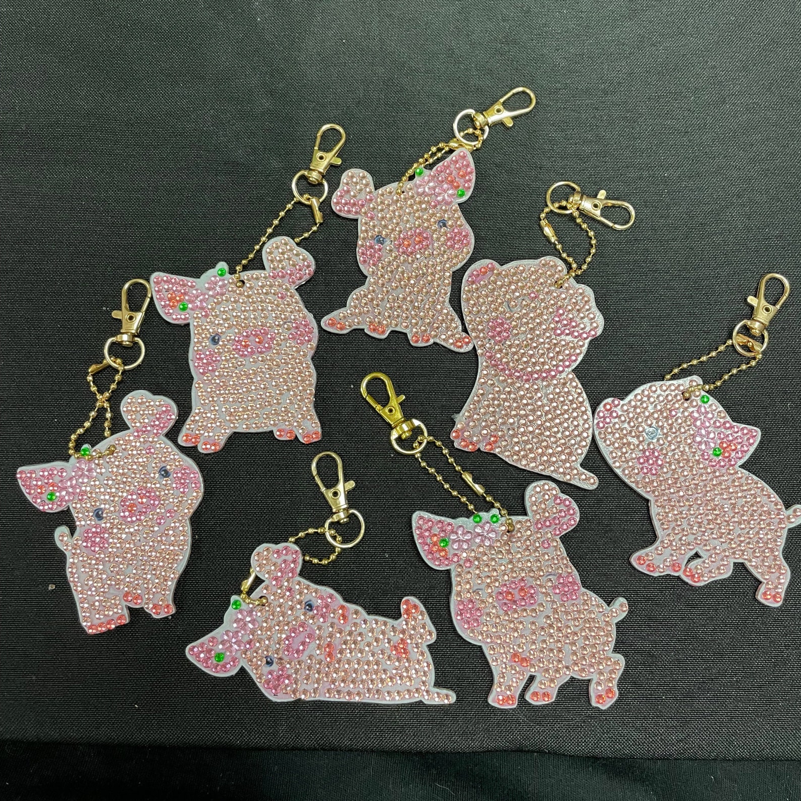 Diamond Art Cute Piglet Keychains/bag Tags/fan Pulls/ornaments ...