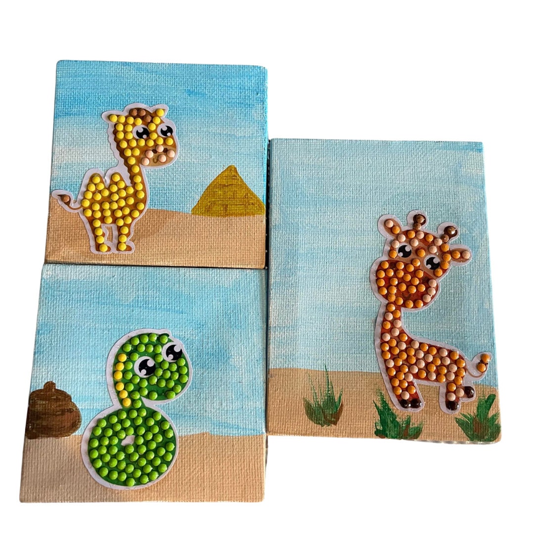 Cute Animal Mini Canvas|camel|giraffe|snake|mini-paintings|painting ...