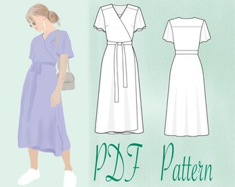 Wrap Dress Pattern | Etsy