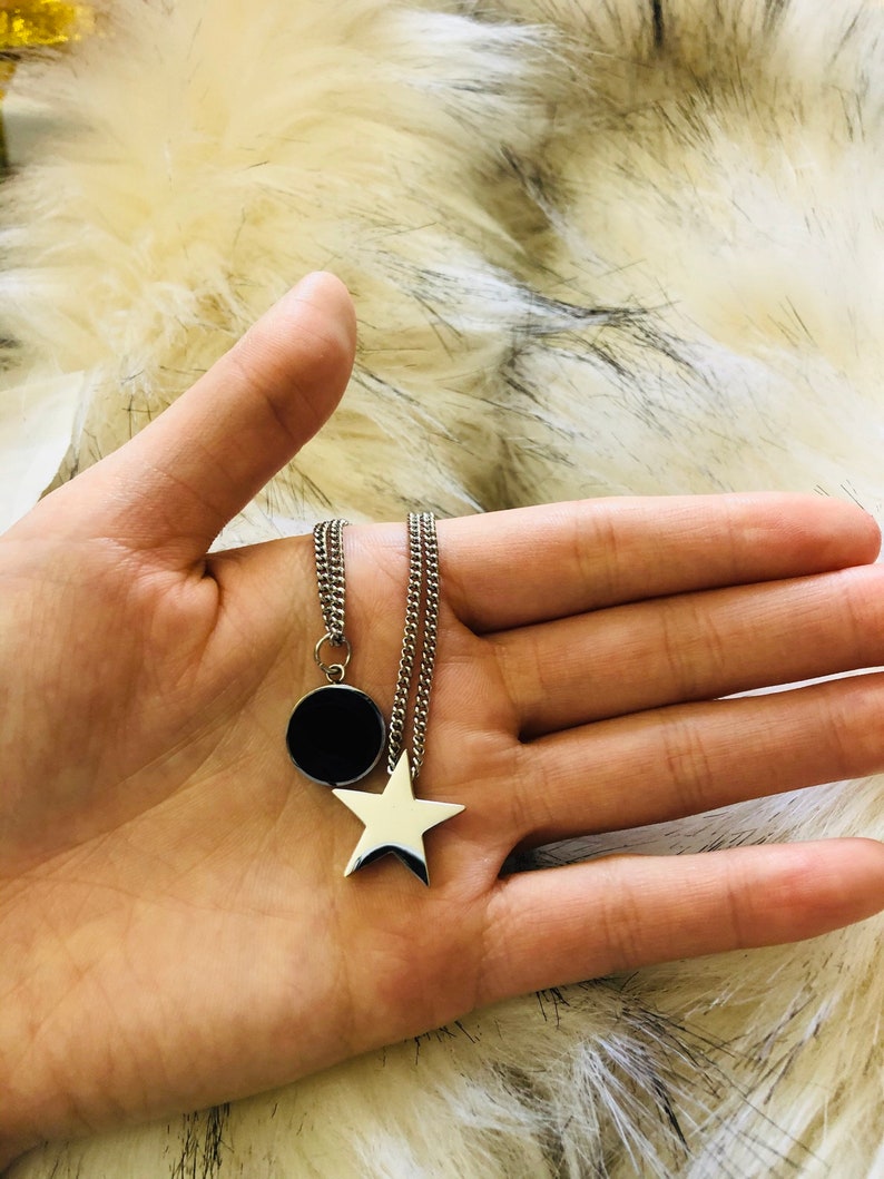 Gothic jewelry/celestial jewelry/layering chain necklace/star | Etsy