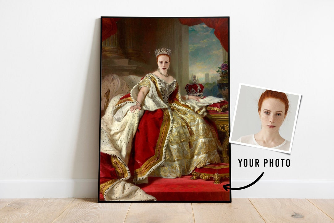 Custom Royal Portrait From Photo, Custom Queen Portrait, Custom Royal ...