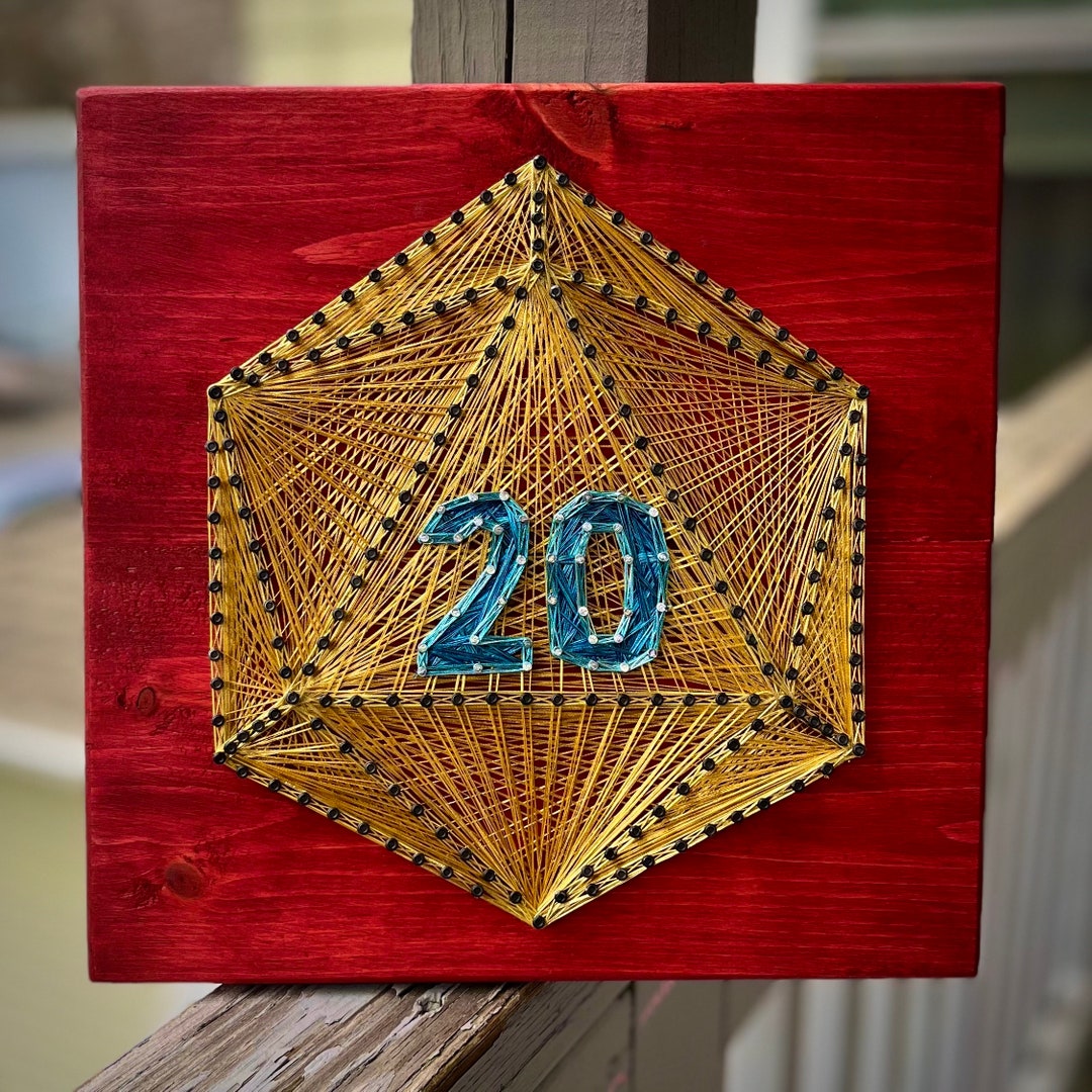 Handmade D&D D20 String Art: Unique Dungeons and Dragons Decor Dungeon Master Gift, Free ...