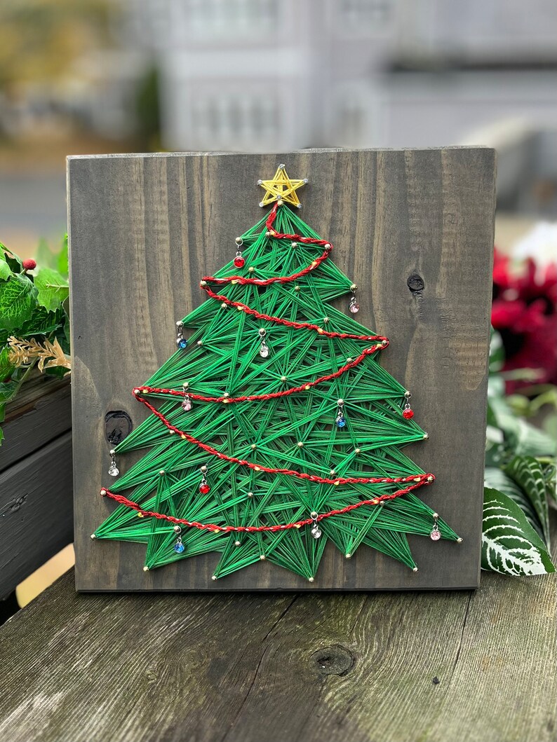 Light up Christmas Tree String Art, Wall Hanging Holiday Lights ...