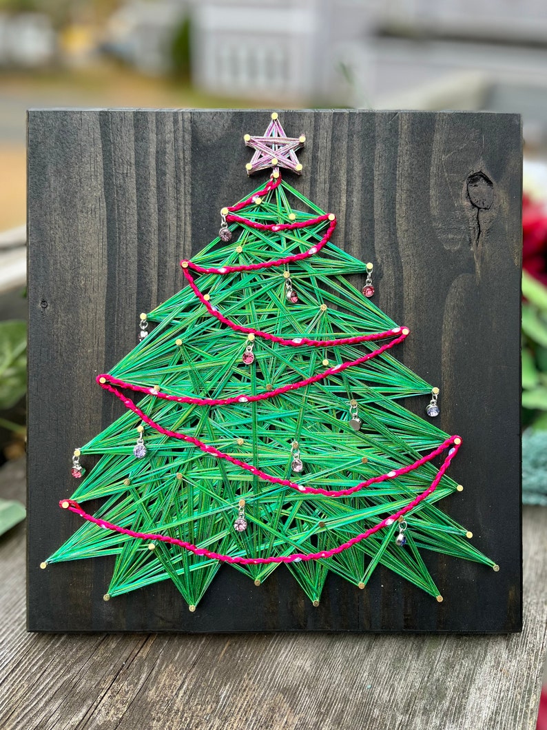 Light up Christmas Tree String Art, Wall Hanging Holiday Lights ...