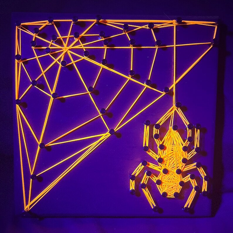 Spider & Web Halloween Glow in the Dark Blacklight Spooky Spiderweb ...