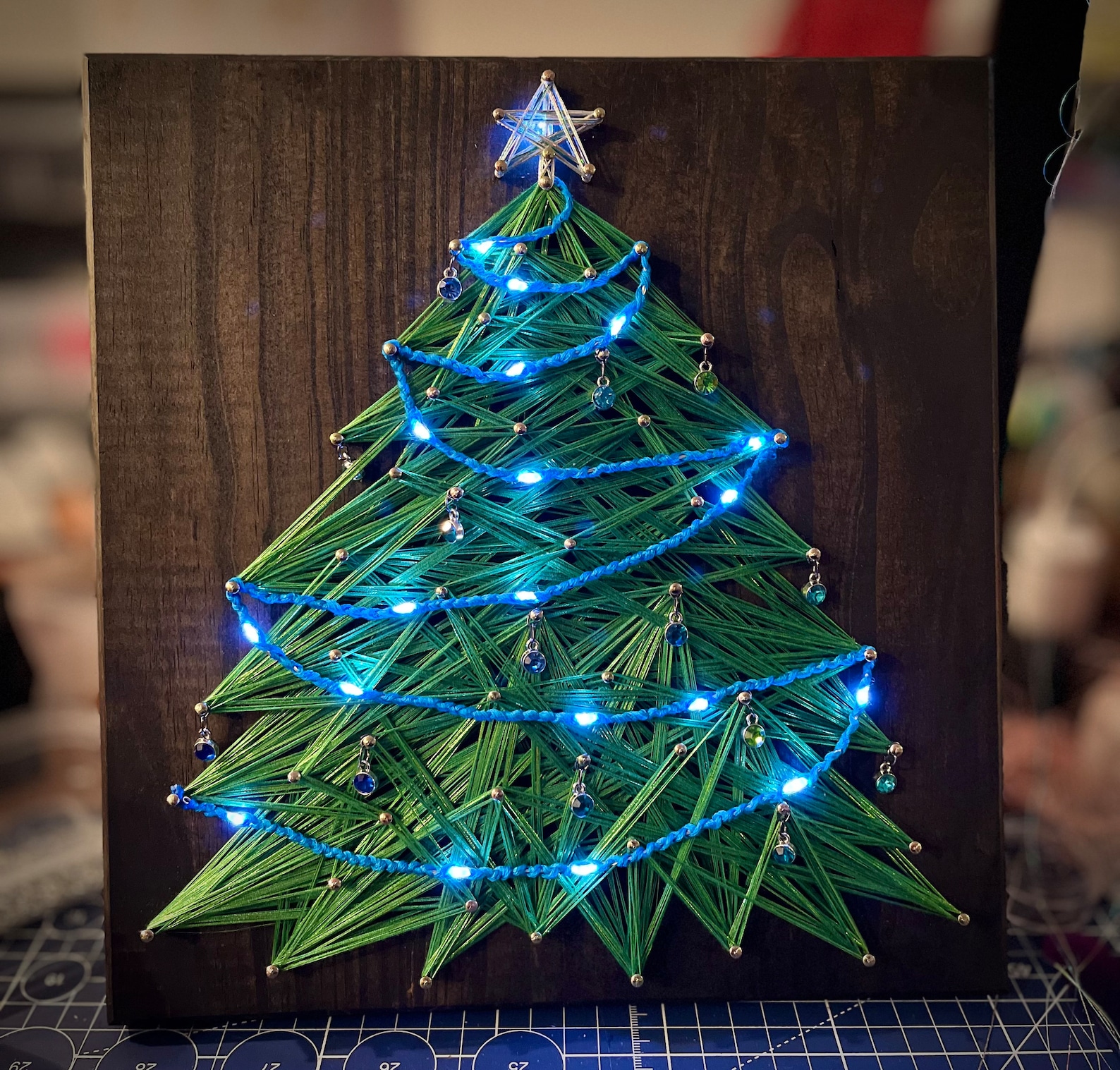 Light up Christmas Tree String Art, Wall Hanging Holiday Lights ...