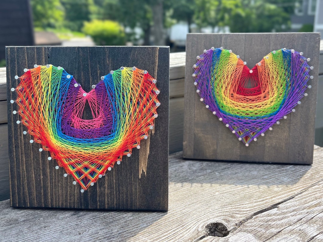 Custom Mini Heart String Art, LGBTQ+ Pride, Gift, Personalized Gift for ...