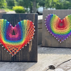 Custom Mini Heart String Art, LGBTQ+ Pride, Gift, Personalized Gift for ...