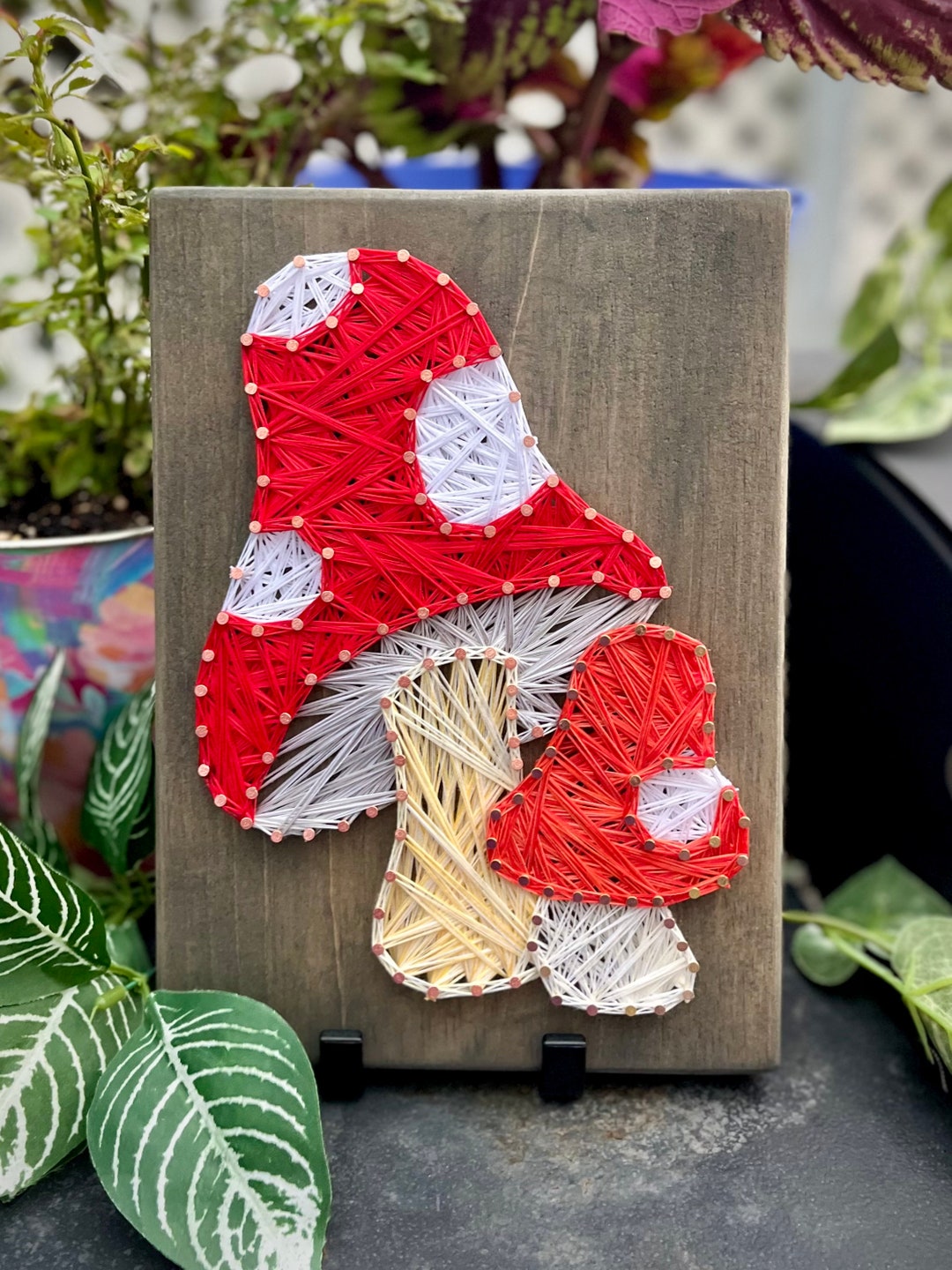Handmade Mushrooms String Art Personalize and Customize Colors Unique ...
