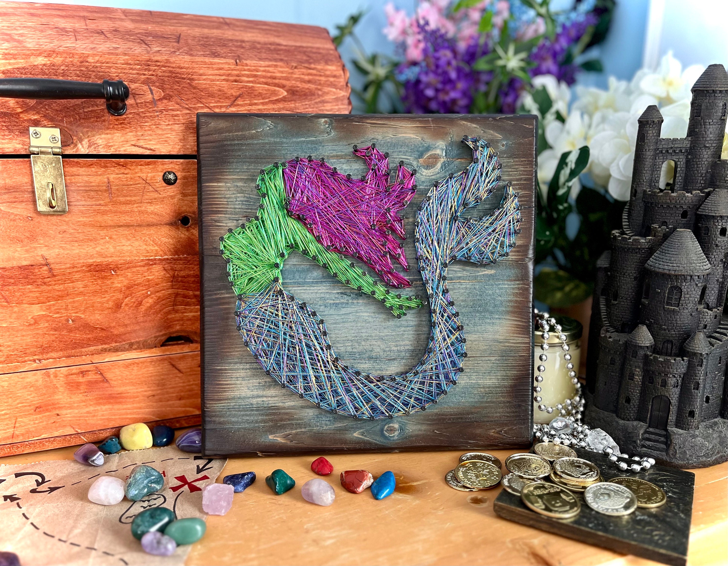 Handmade Mermaid Siren String Art - Undersea Décor - Custom Wall Hanging - Great Birthday Gift ...