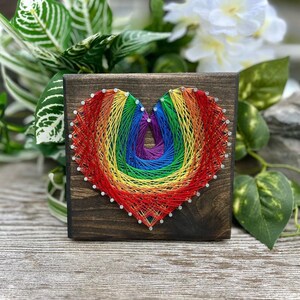 Custom Mini Heart String Art, LGBTQ+ Pride, Gift, Personalized Gift for ...