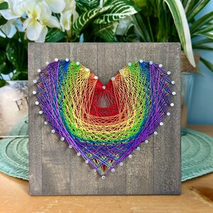 Custom Mini Heart String Art, LGBTQ+ Pride, Gift, Personalized Gift for ...