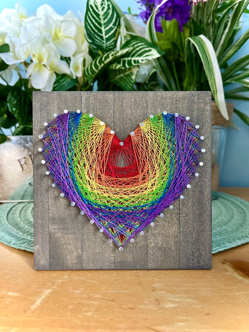 Custom Mini Heart String Art, LGBTQ+ Pride, Gift, Personalized Gift for ...