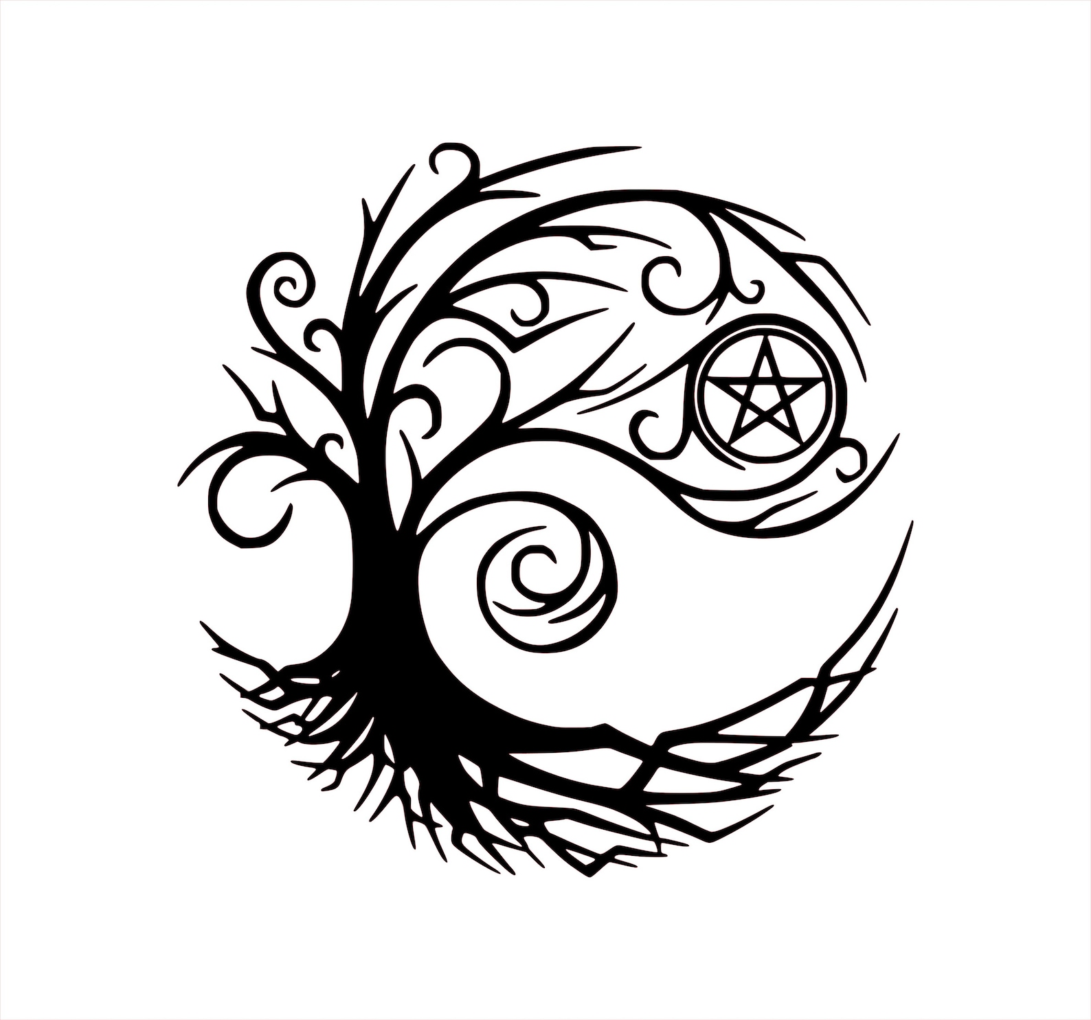 Tree of Life With Pentacle Vinyl Decal - Etsy