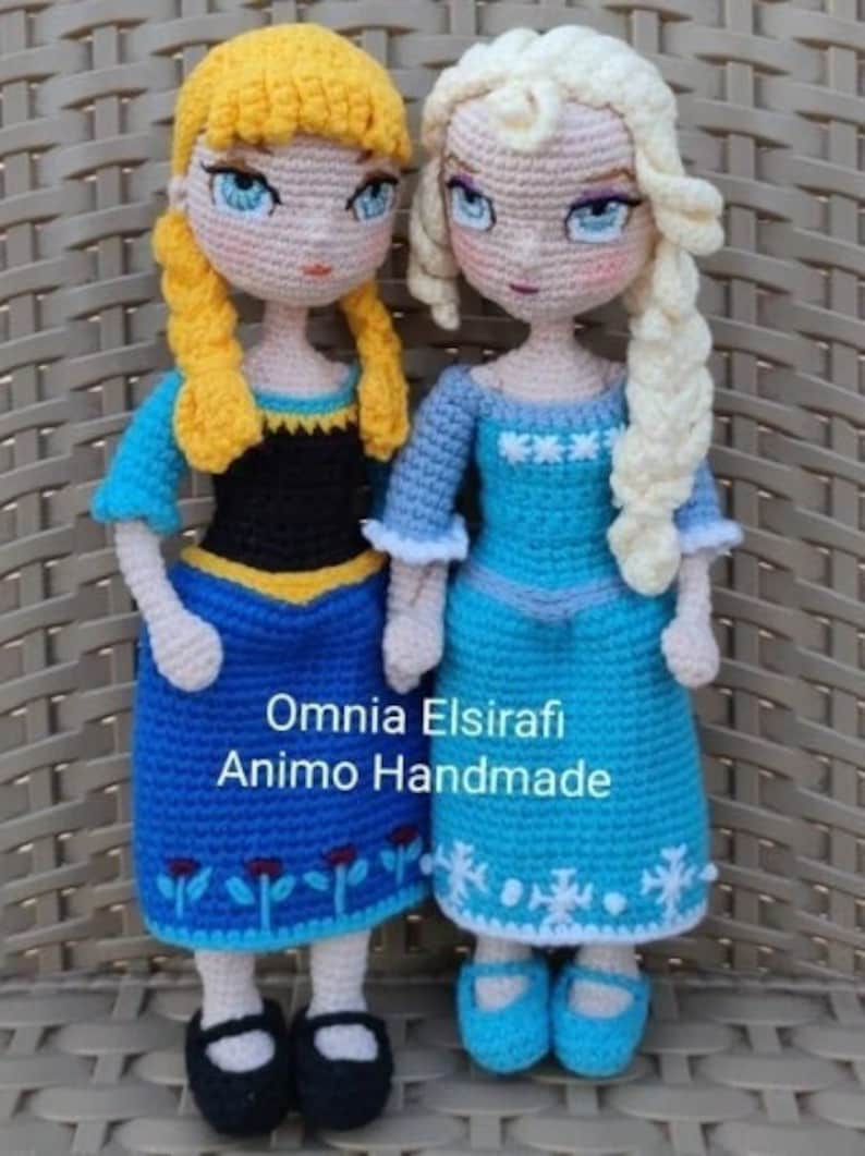Princesses Elsa and Anna Dolls Amigurumi Crochet Pattern - Etsy