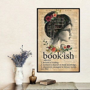 Bookish Poster, Girl Reading Book Poster, Book Lover Poster, Reading ...