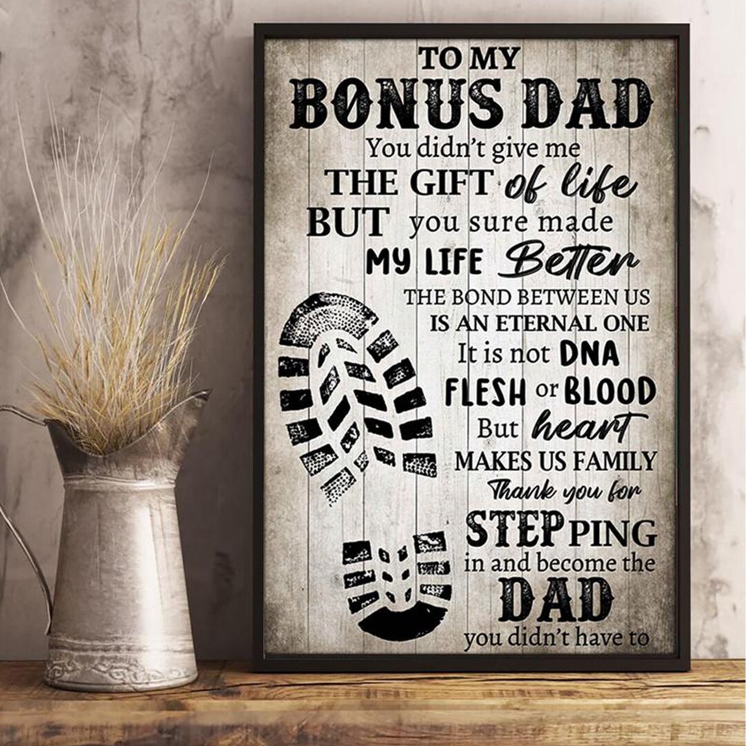 To My Bonus Dad Meaningful Quote Poster, to My Bonus Dad, Bonus Dad ...
