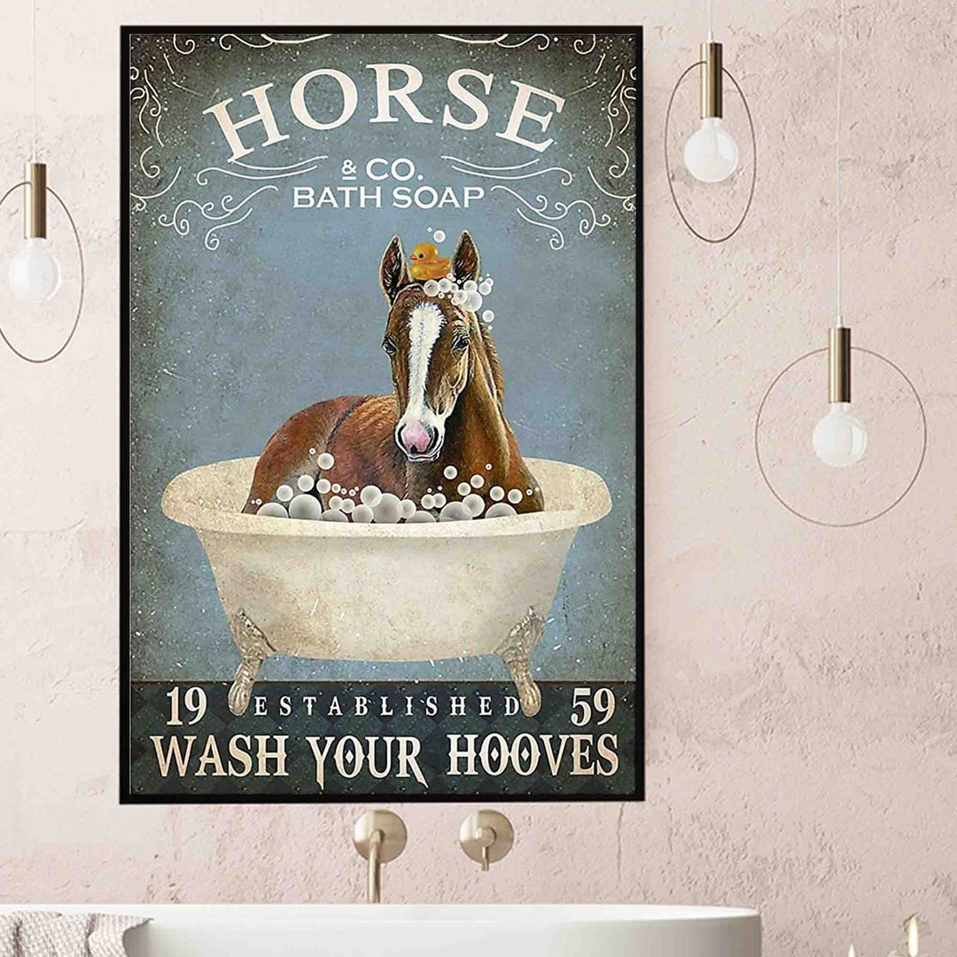 Horse Co Bath Soap Poster Horse & Co Bath Soap Wash Your - Etsy