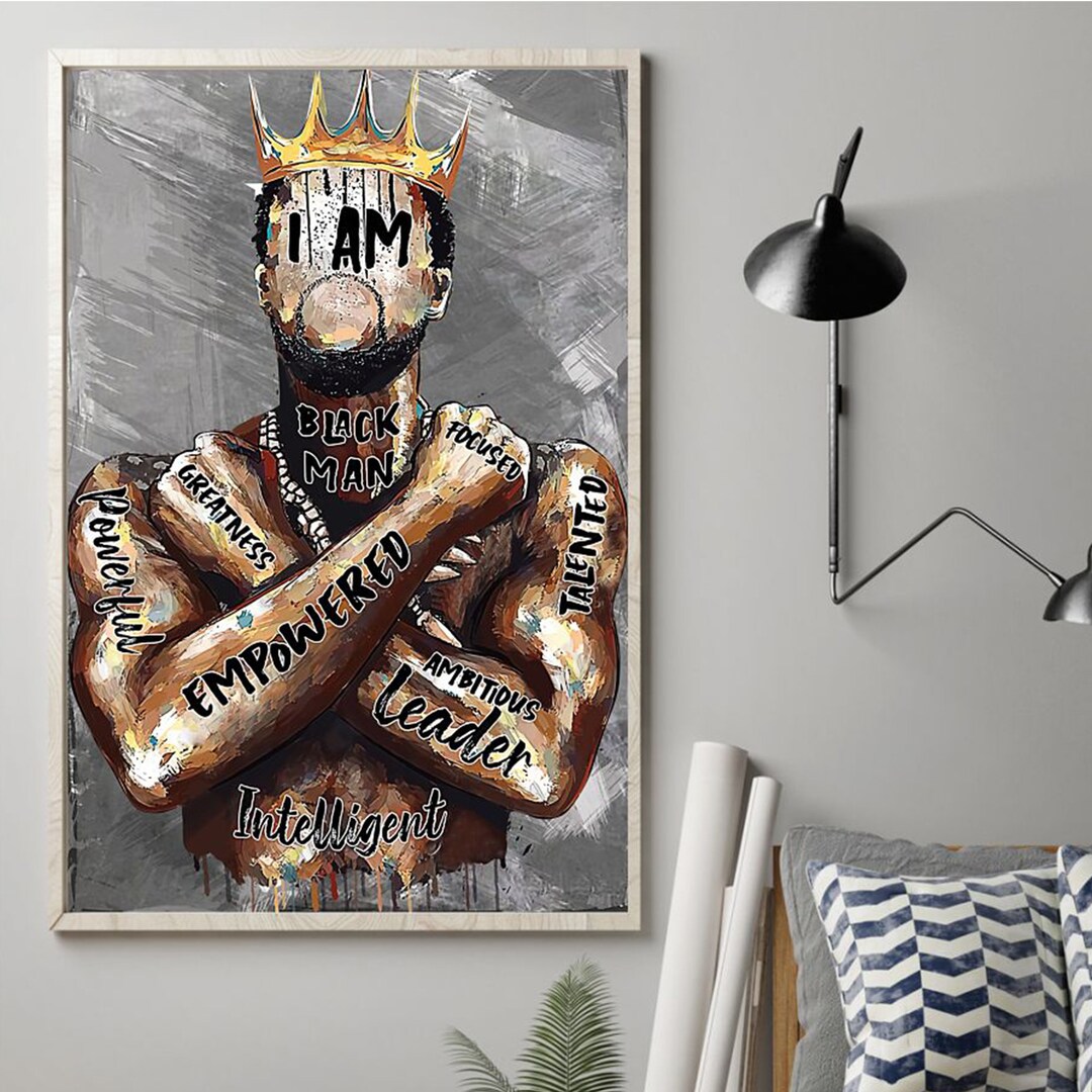 I Am Black Man Vertical Poster, Afro King Poster, African American Men ...