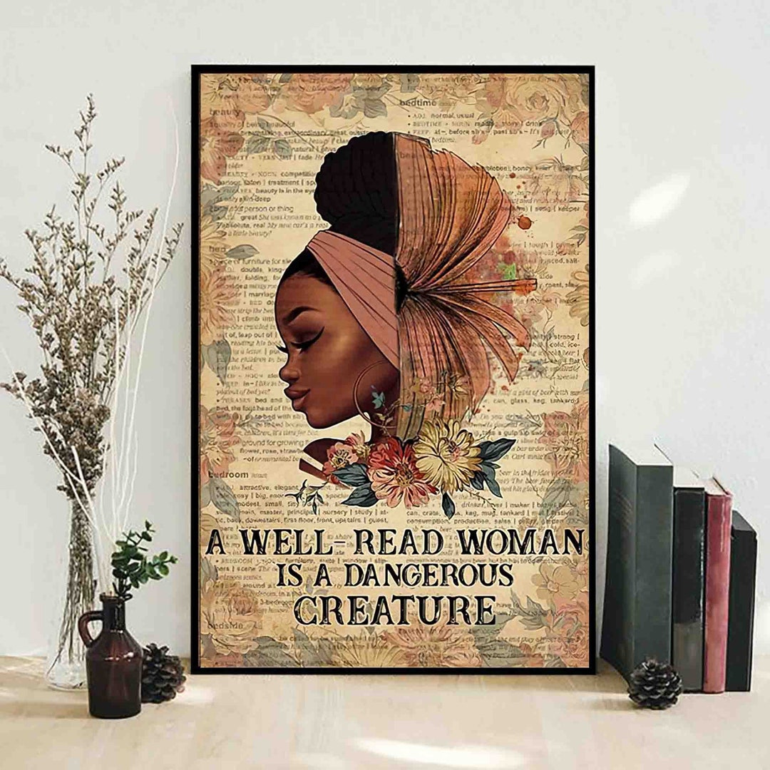 Love Reading Books Poster, Girl Reading Book Vintage Poster, A Well ...