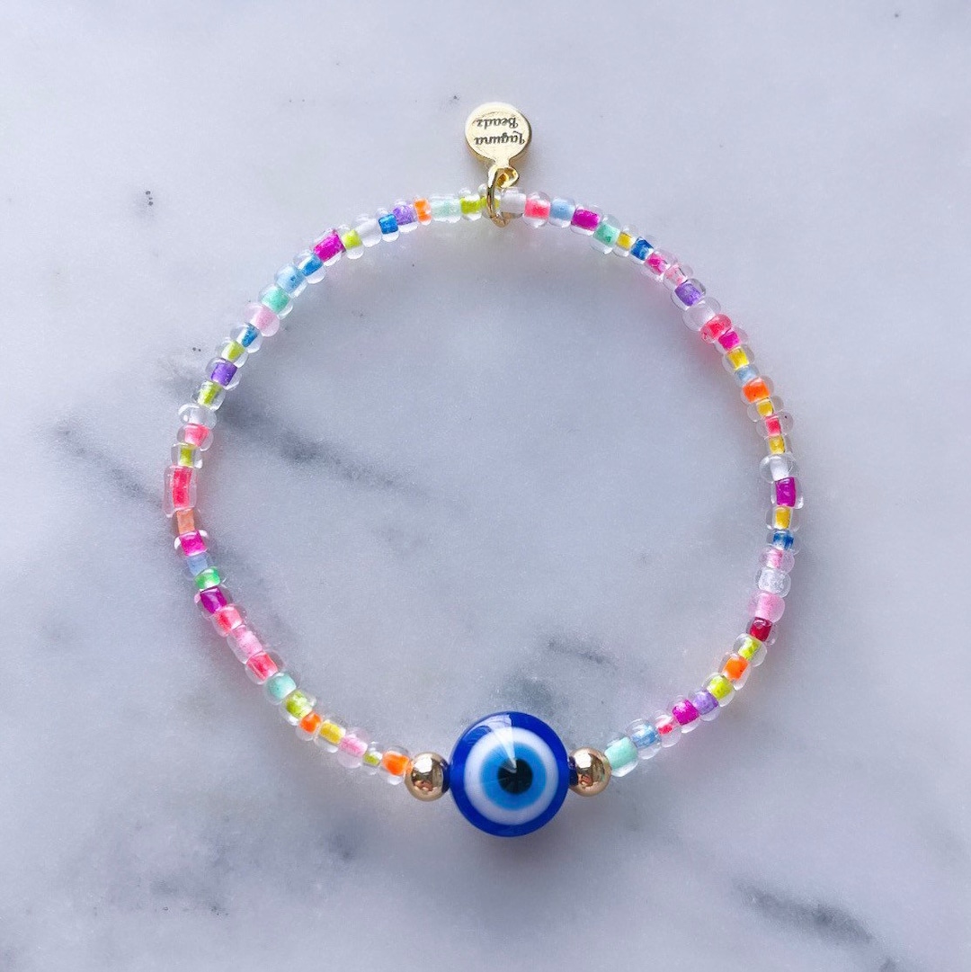 Neon Ojo Bracelet | Neon Colors | Rainbow Bracelet | Gold Filled | Evil ...