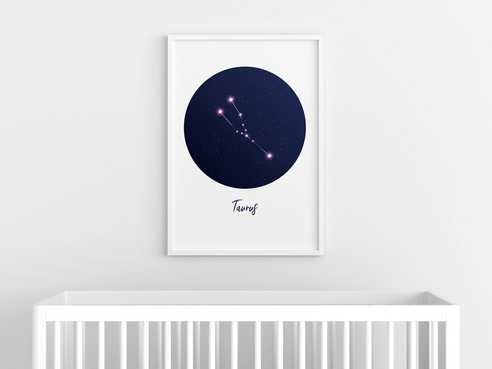 Zodiac Wall Art Print Taurus Above Bed Decor, Kids Bedroom Printable ...