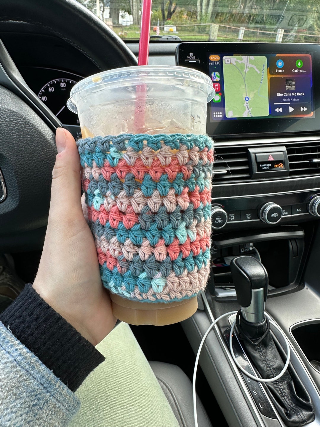 Coffee Cozy, Iced Coffee Cozy - Sunset - Etsy