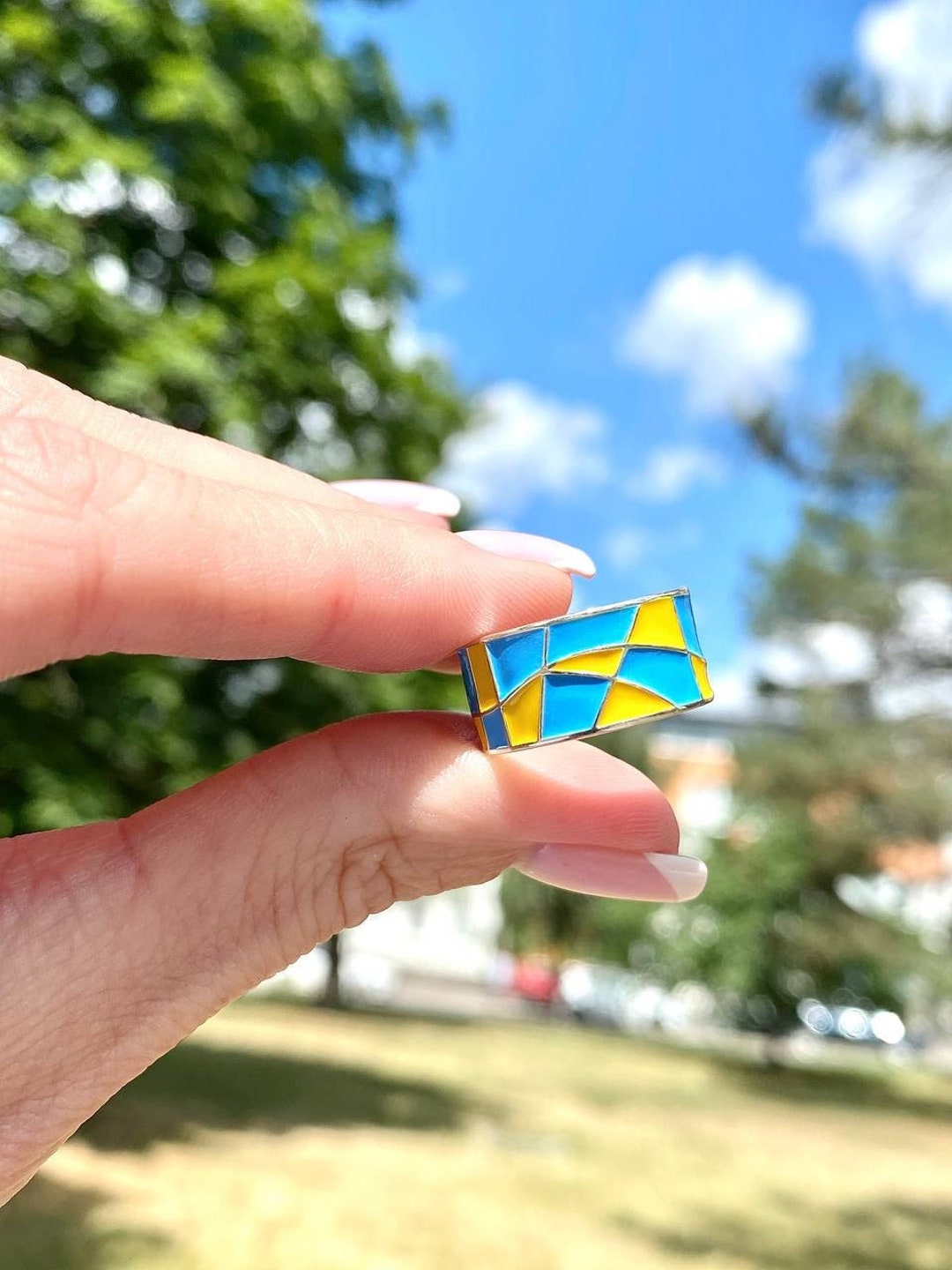 Silver Ring - Ukrainian Flag. Stand With UKRAINE! - Etsy