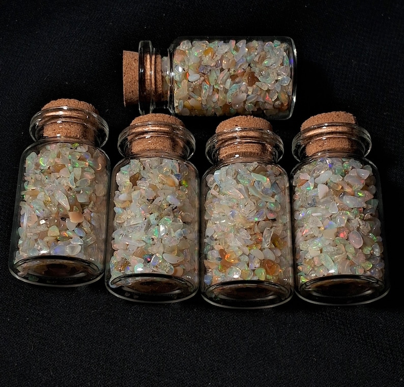 Polish Opal Rough Bottle: Natural Crystal Chips, Healing Stone - Etsy