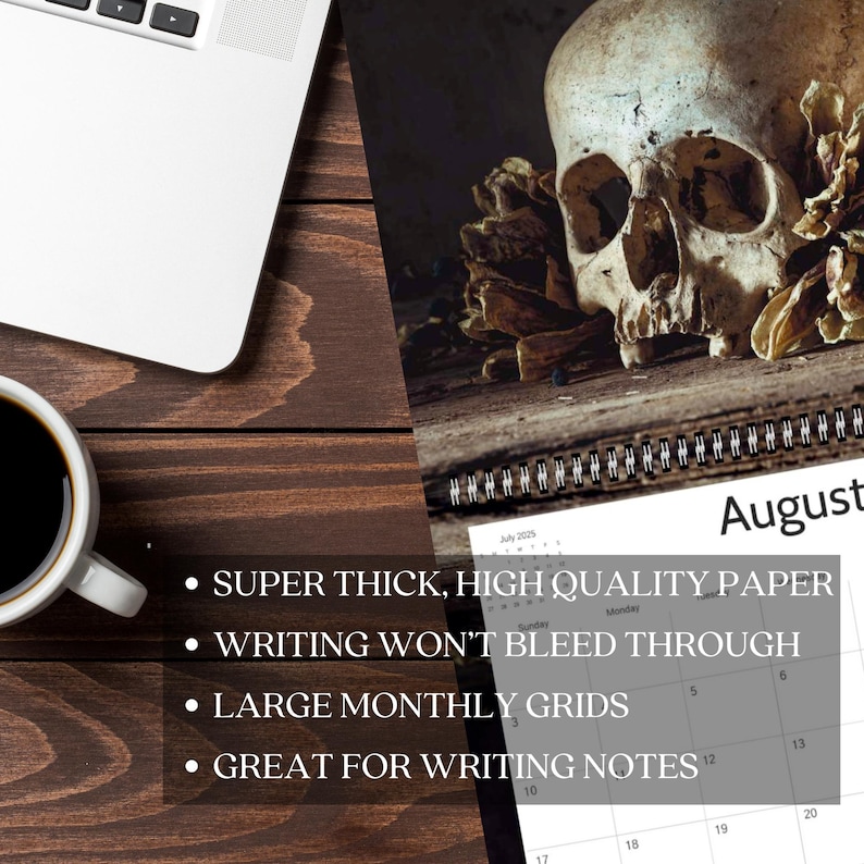 Skull Calendar 2026 | Gothic Horror, Tattoo, Stoic Heavy Metal, Biker ...