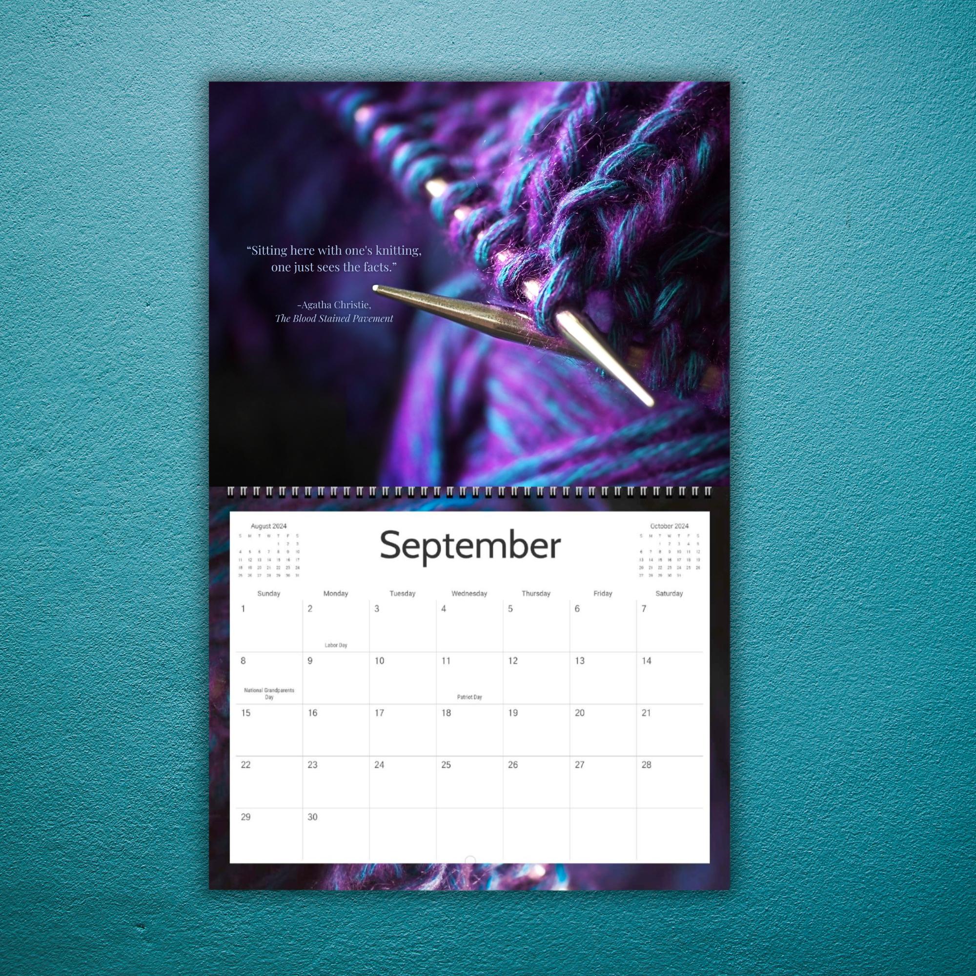 Knitting Calendar 2026, Inspirational Yarn Lover Quotes, Craft ...