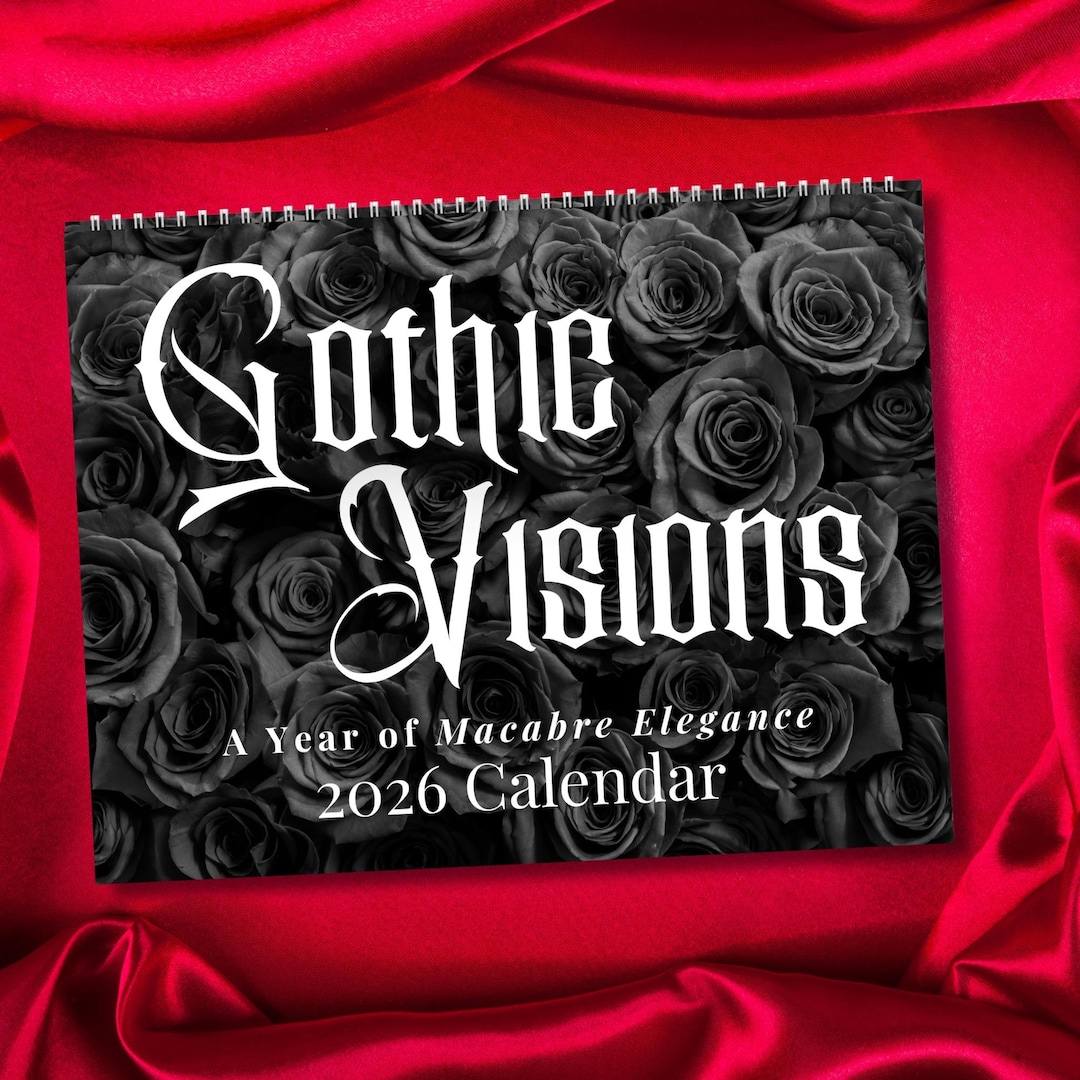 GOTHIC CALENDAR 2026, Macabre Eerie Victorian Noir, Creepy Crows ...