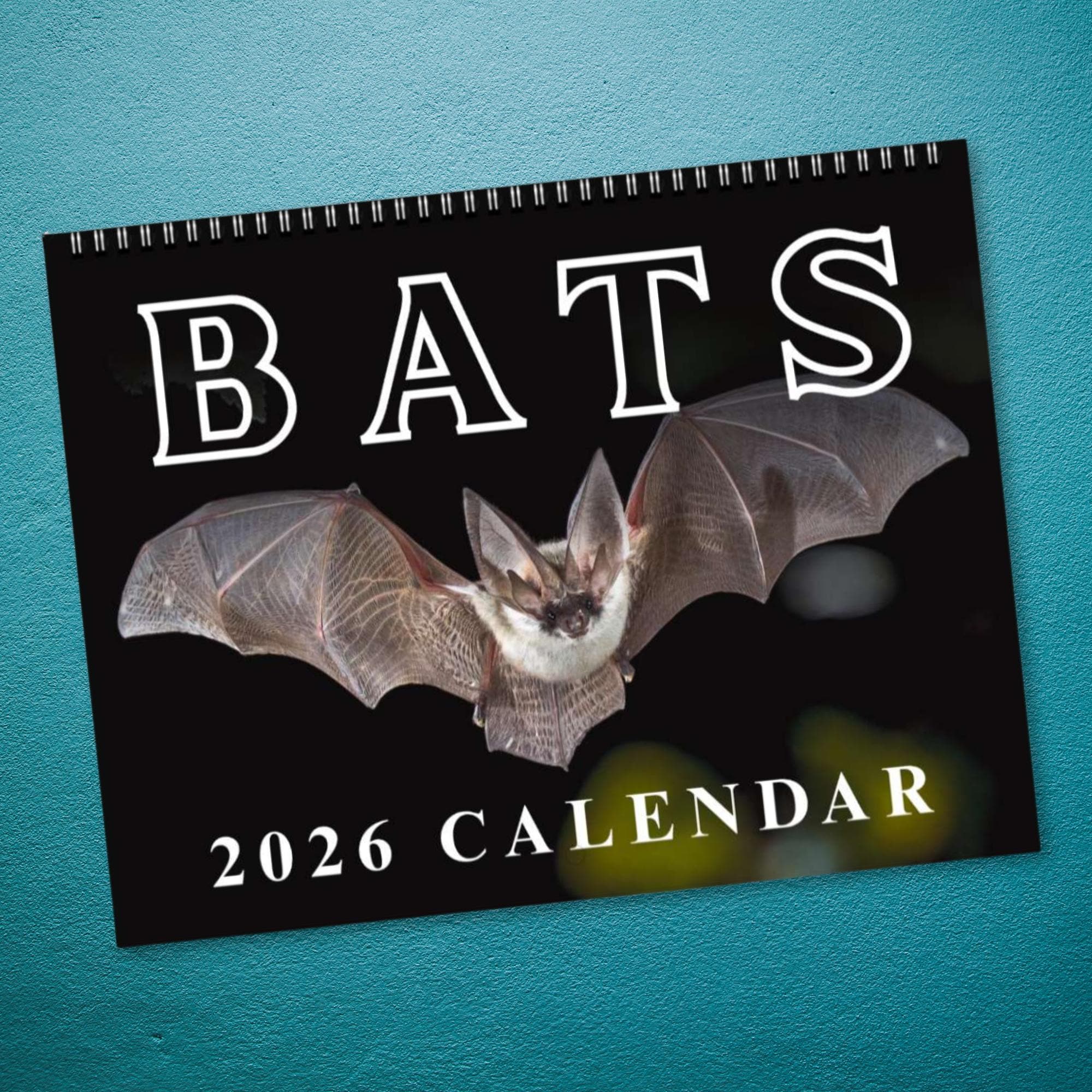 BATS 2026 Calendar | Realistic Animal Photography | Spooky Flying ...