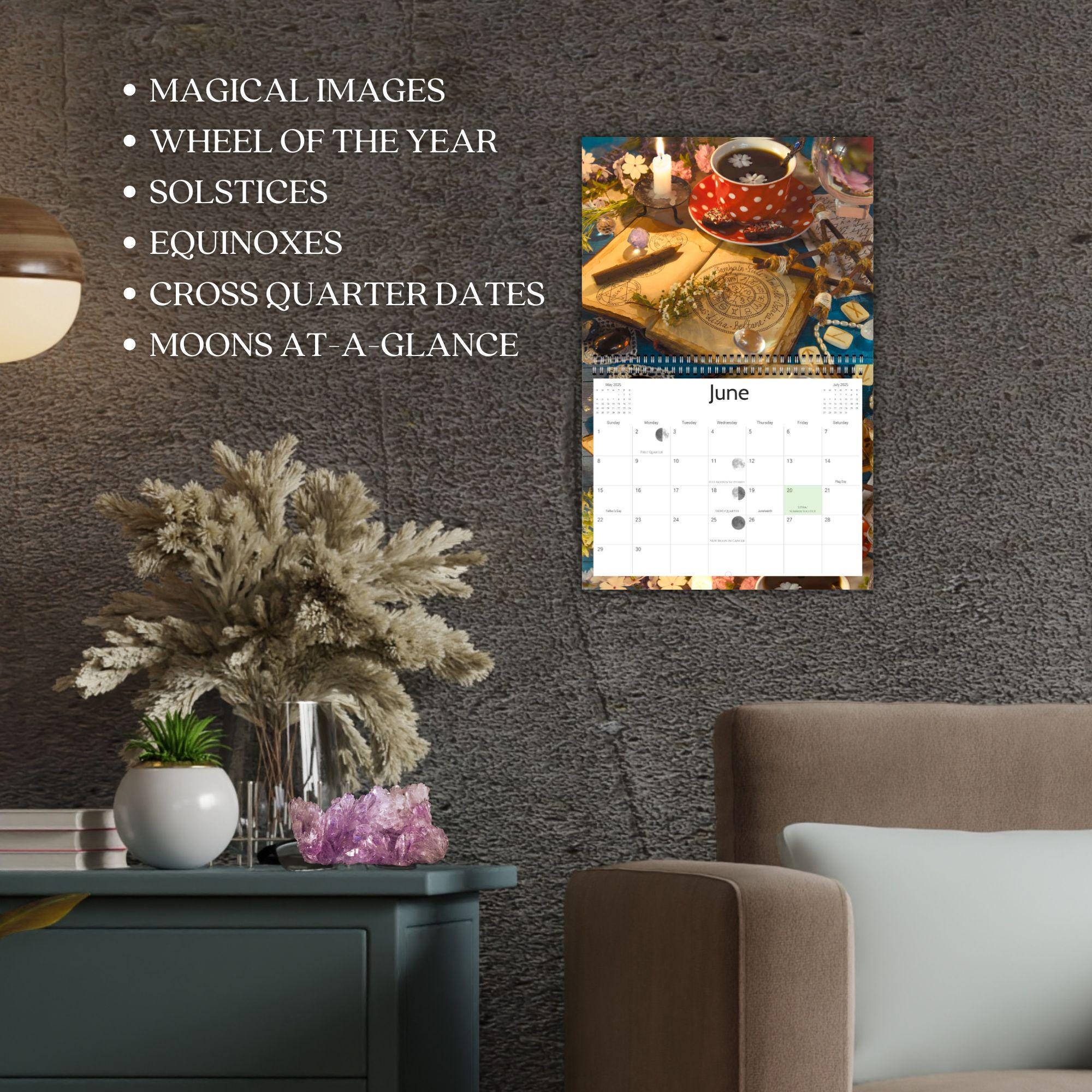 WICCAN CALENDAR 2026 | Moon Phases Astrology Ritual Planner, Festival ...