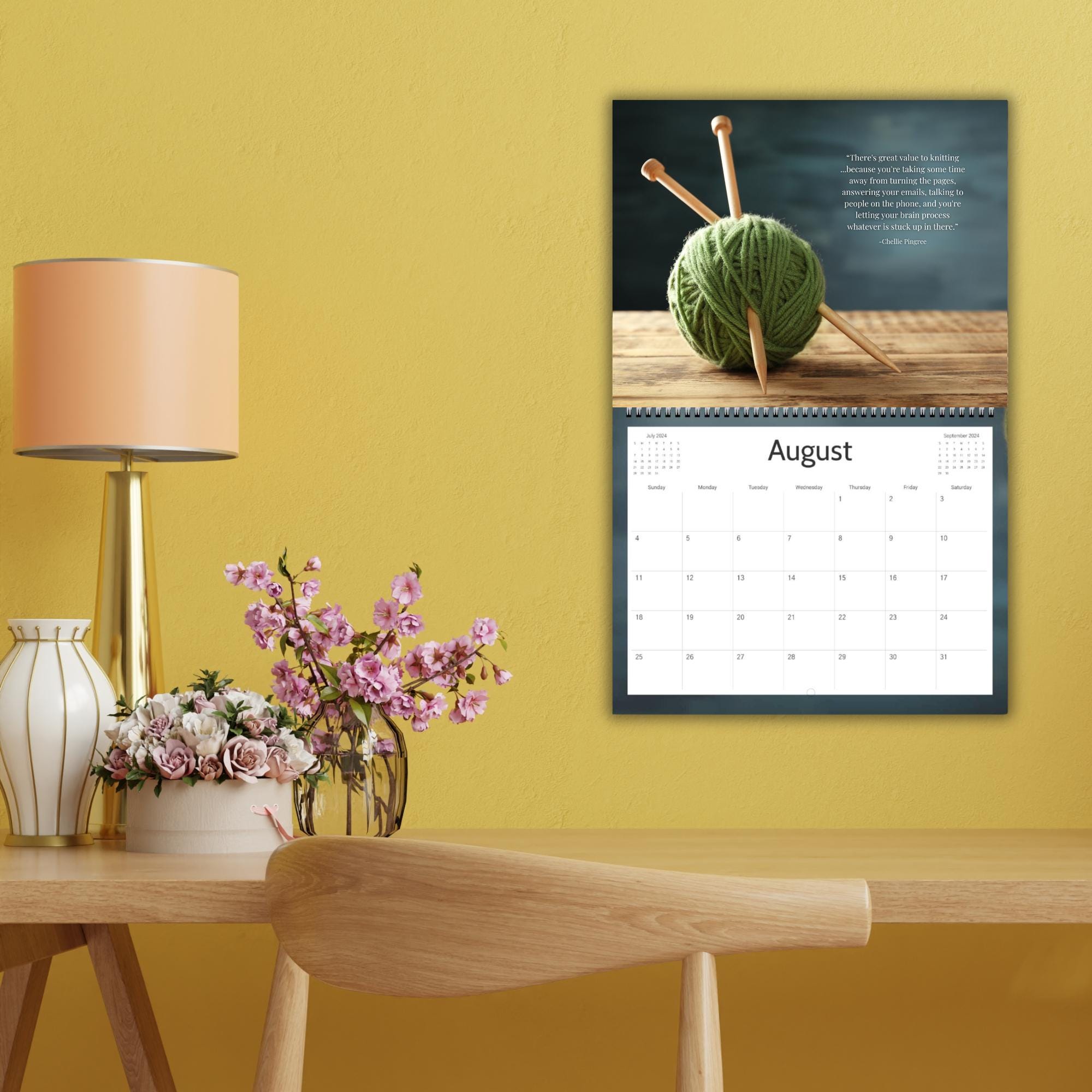 Knitting Calendar 2026, Inspirational Yarn Lover Quotes, Craft ...