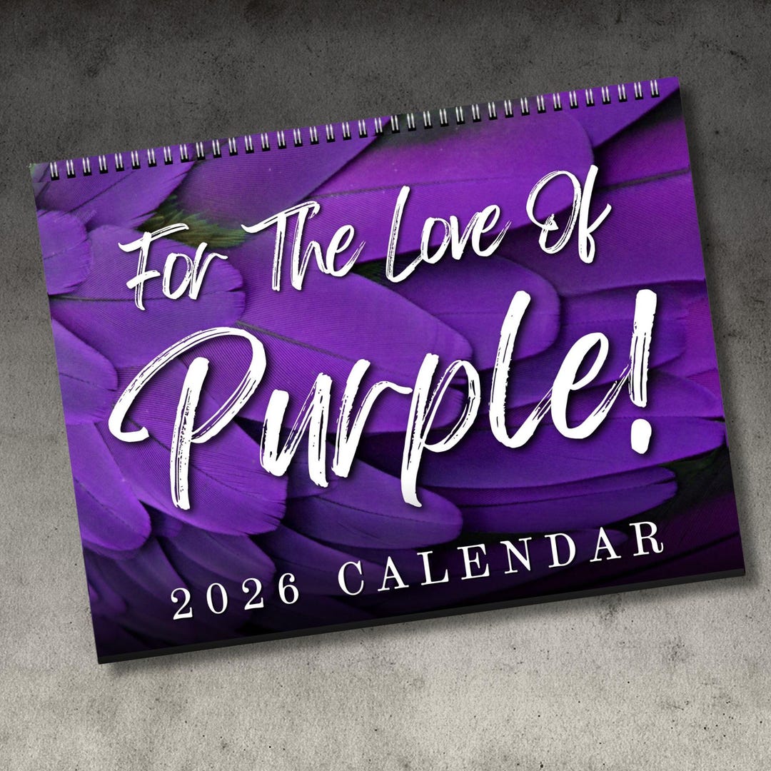 Purple Calendar 2026 | Vibrant Monochrome Art Aesthetic | Unique ...