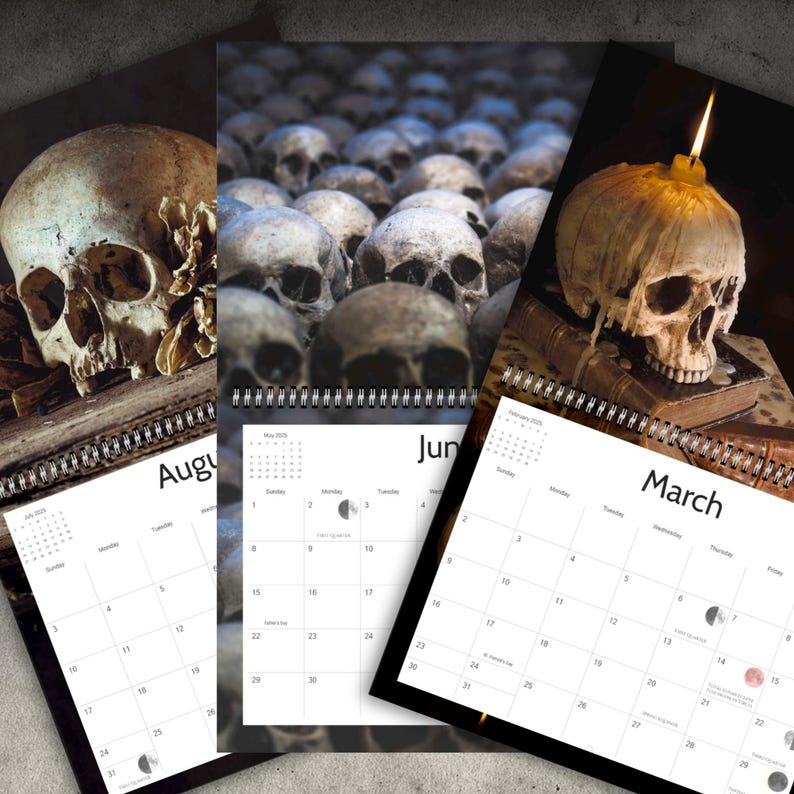 Skull Calendar 2026 | Gothic Horror, Tattoo, Stoic Heavy Metal, Biker ...