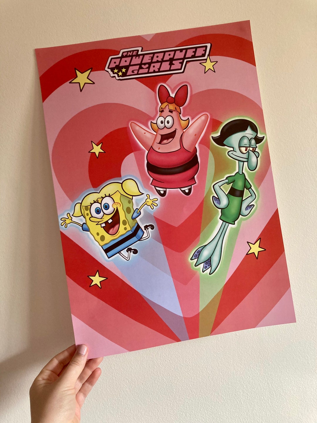Powerpuff Sponge Poster - Etsy
