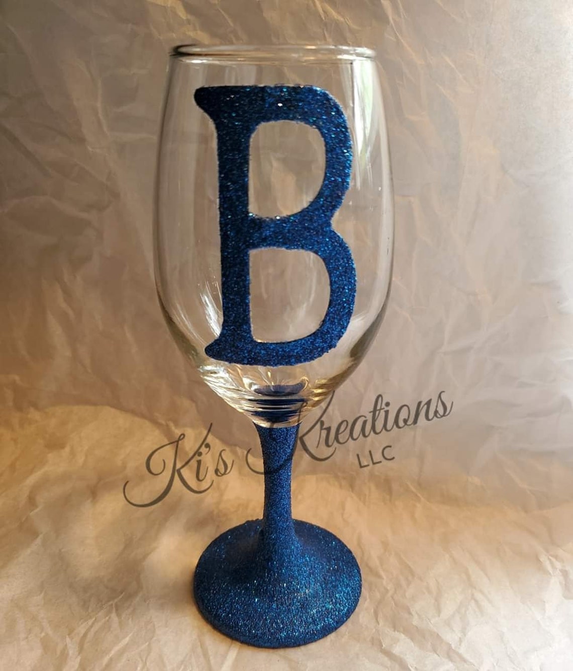 Bling Initial Glass - Etsy