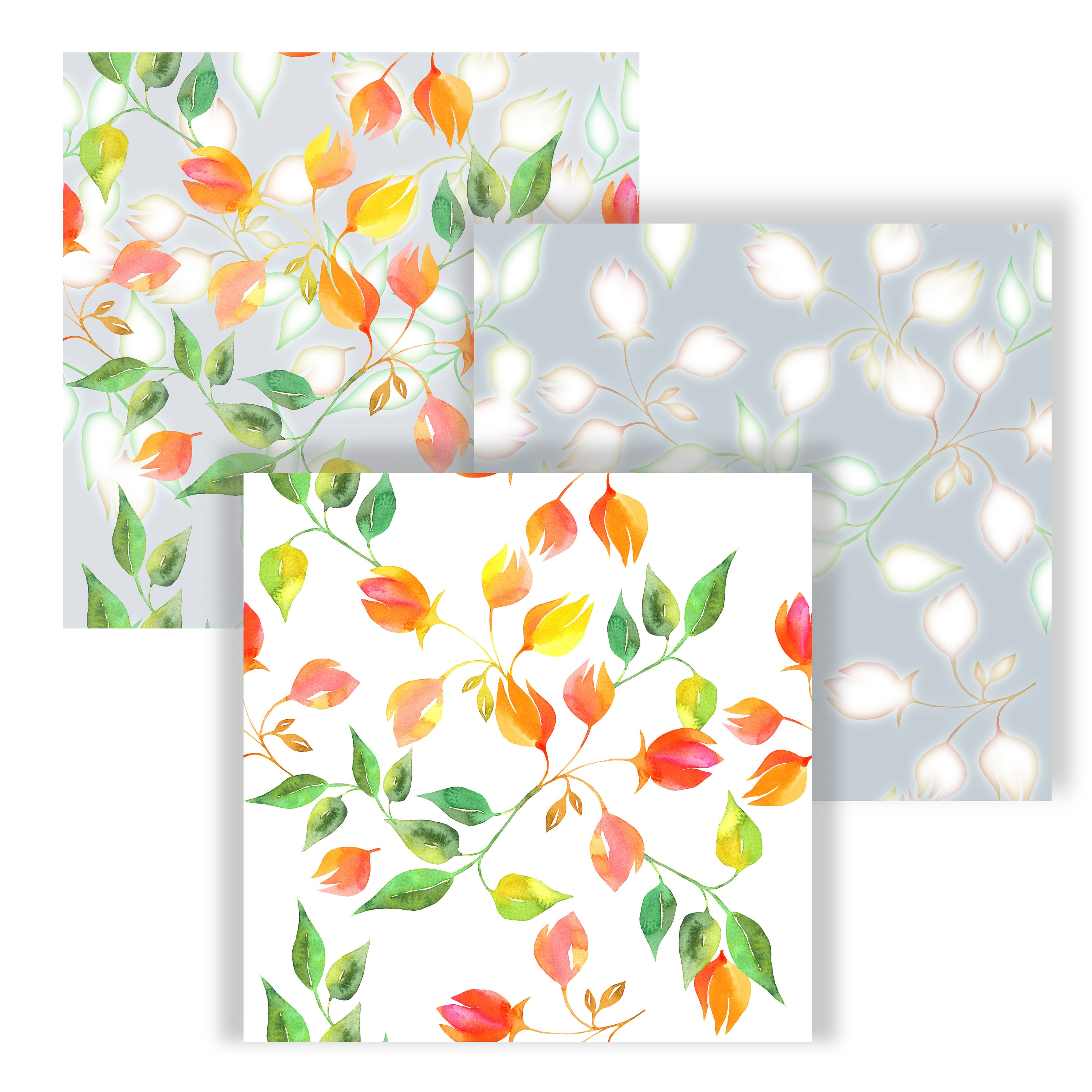 Spring Flowers Digital Paper Pack. Printable Floral Seamless Pattern ...