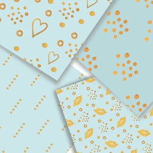 Gold Hearts Digital Paper Pack. Printable Seamless Pattern. Gold Hearts ...