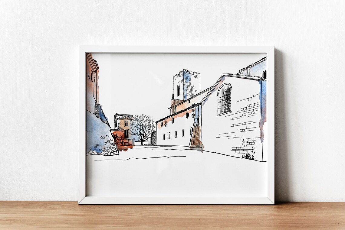 Provence Wall Art. Antibes. France. Printable Poster. Colorful Urban ...