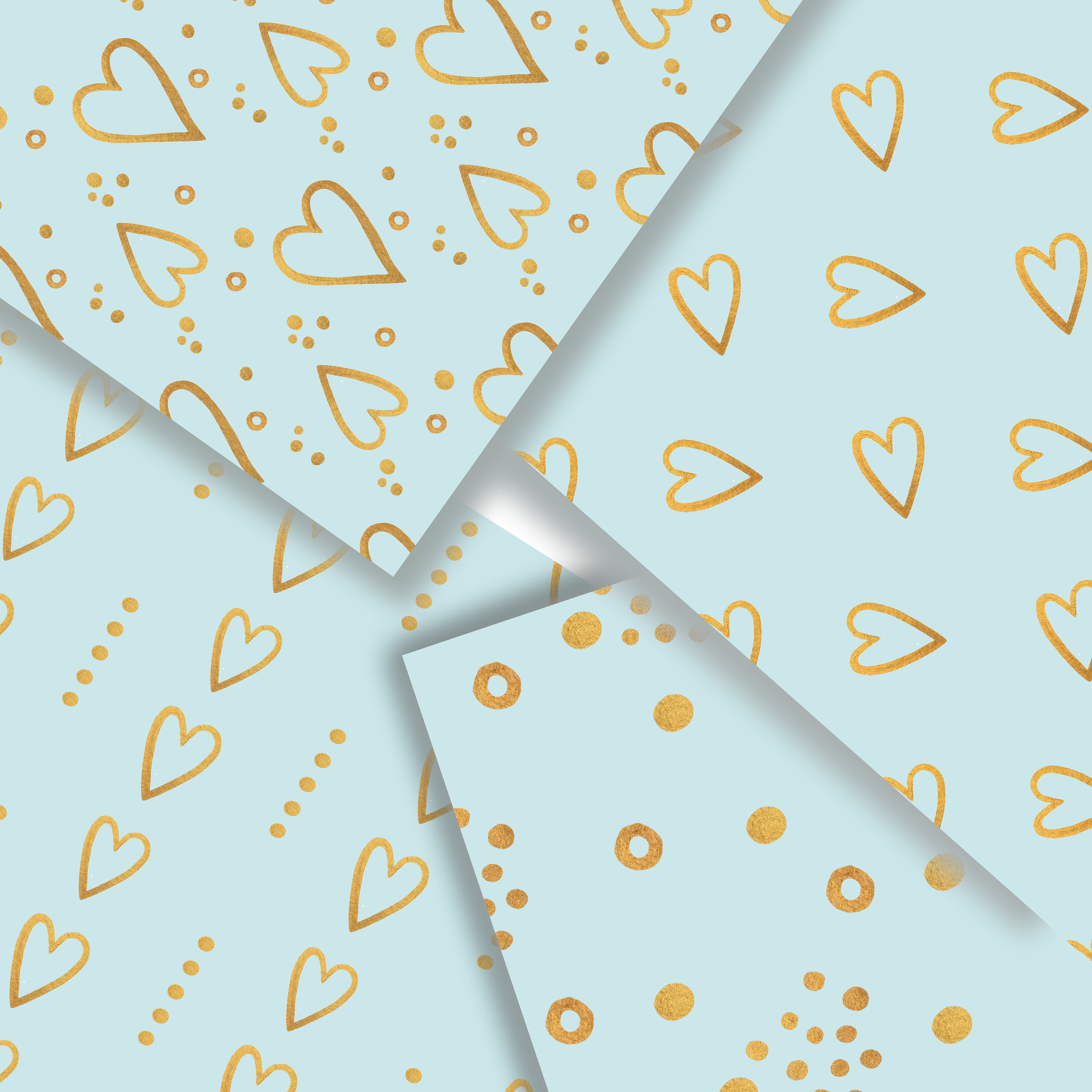 Gold Hearts Digital Paper Pack. Printable Seamless Pattern. - Etsy