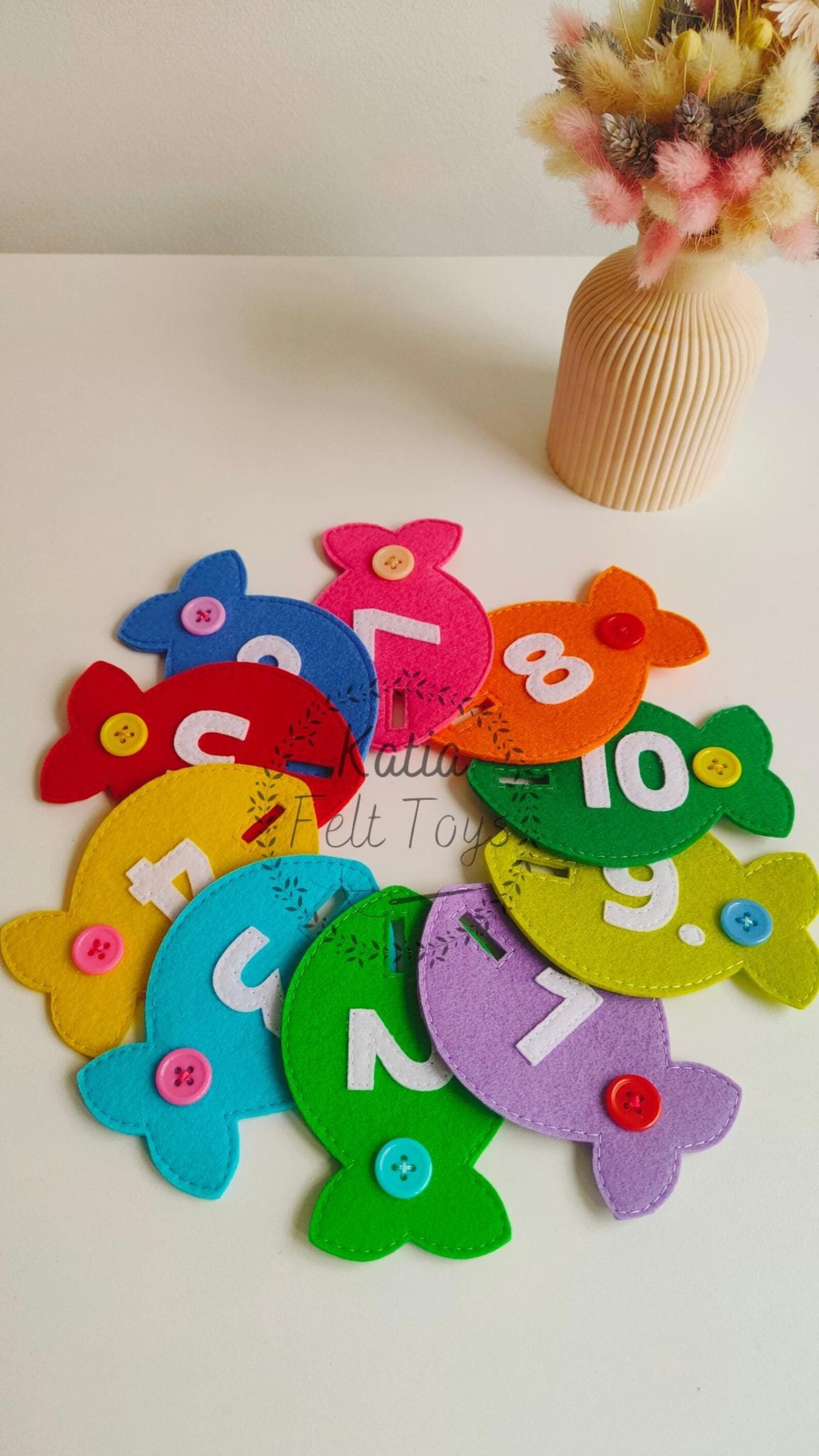 Rainbow Numbers Game, Counting Toy, Traveling Activity, Buttoning ...