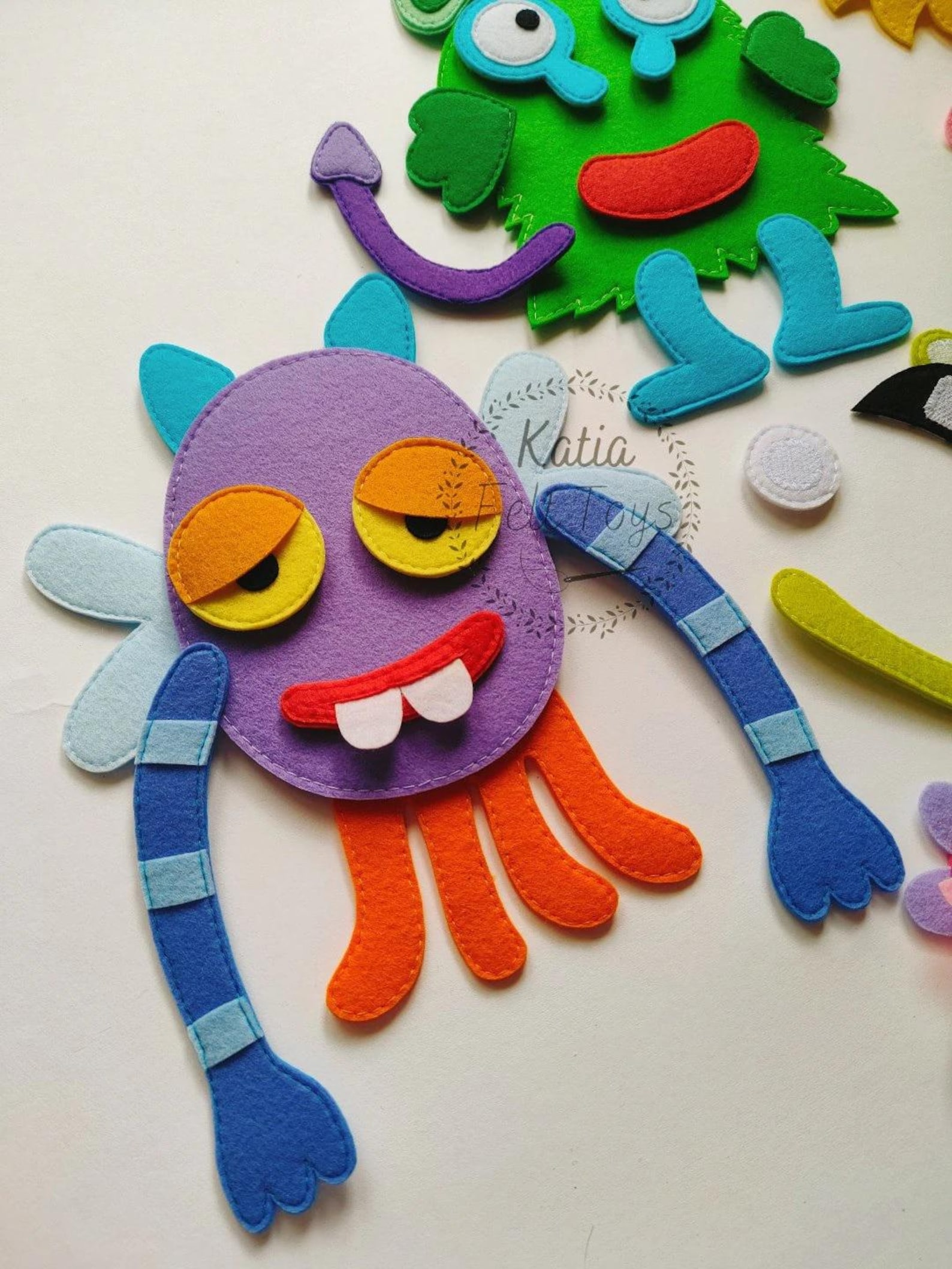 Monster Puzzle. Create Faces and Feelings for Monsters. Kids Craft ...