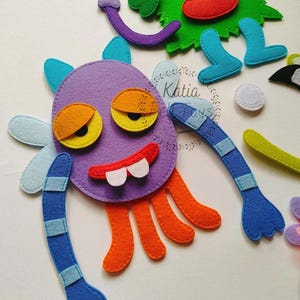 Monster Puzzle. Create Faces and Feelings for Monsters. Kids Craft ...