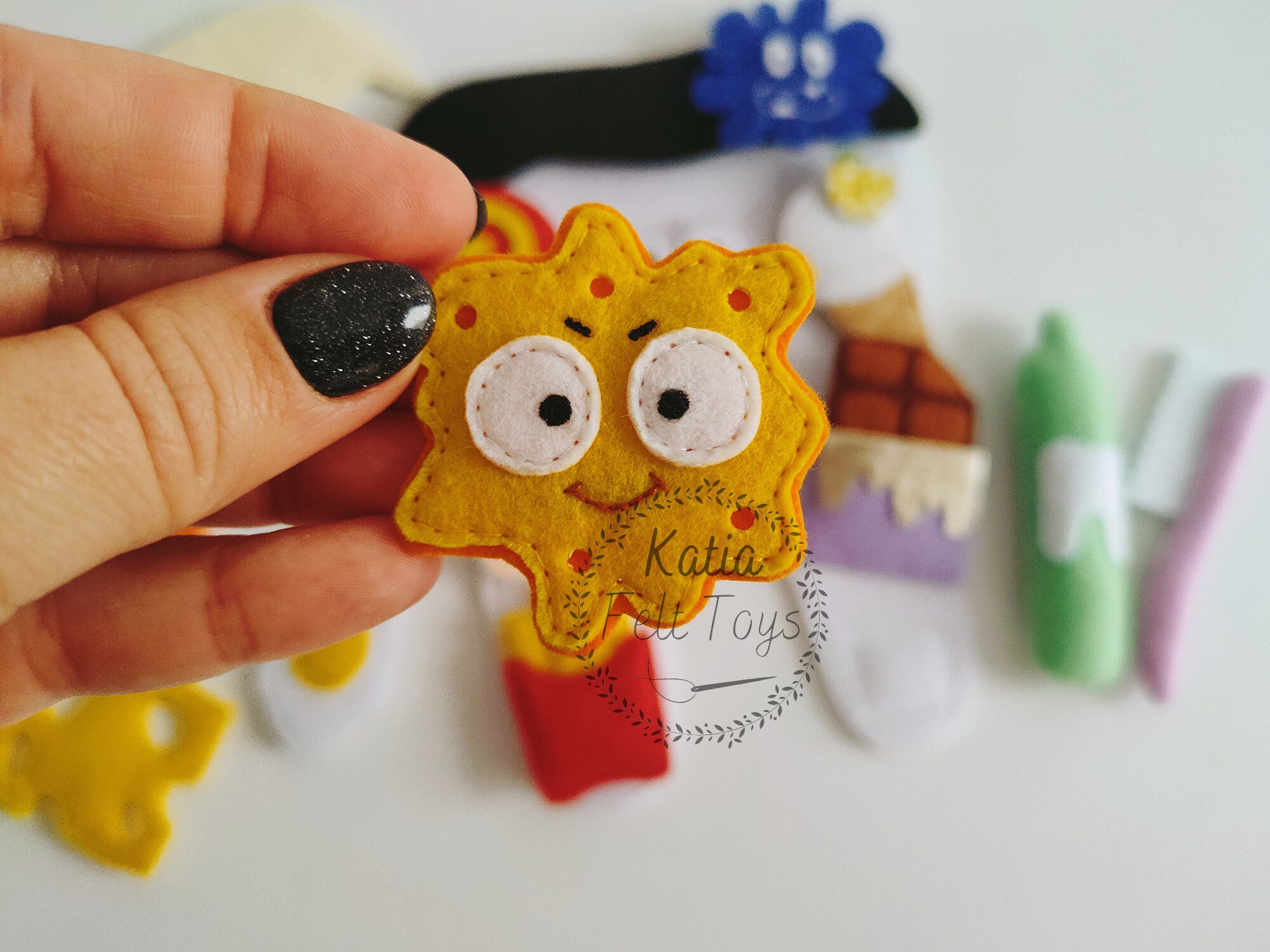 Felt Game clean Tooth. Felt Happy Tooth and Sad Tooth. Tooth Brushing ...