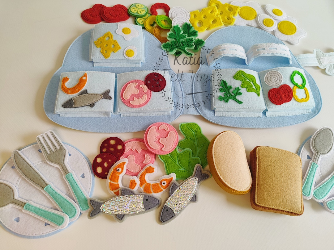 Play Kitchen Accessories Felt Sandwich Sets For Kids - Fun & Creativity ...