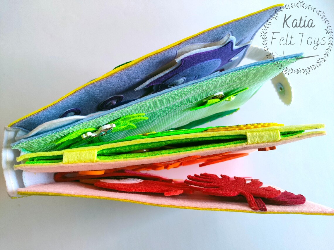 Felt Quiet Book rainbow Story Clamshell Book for - Etsy